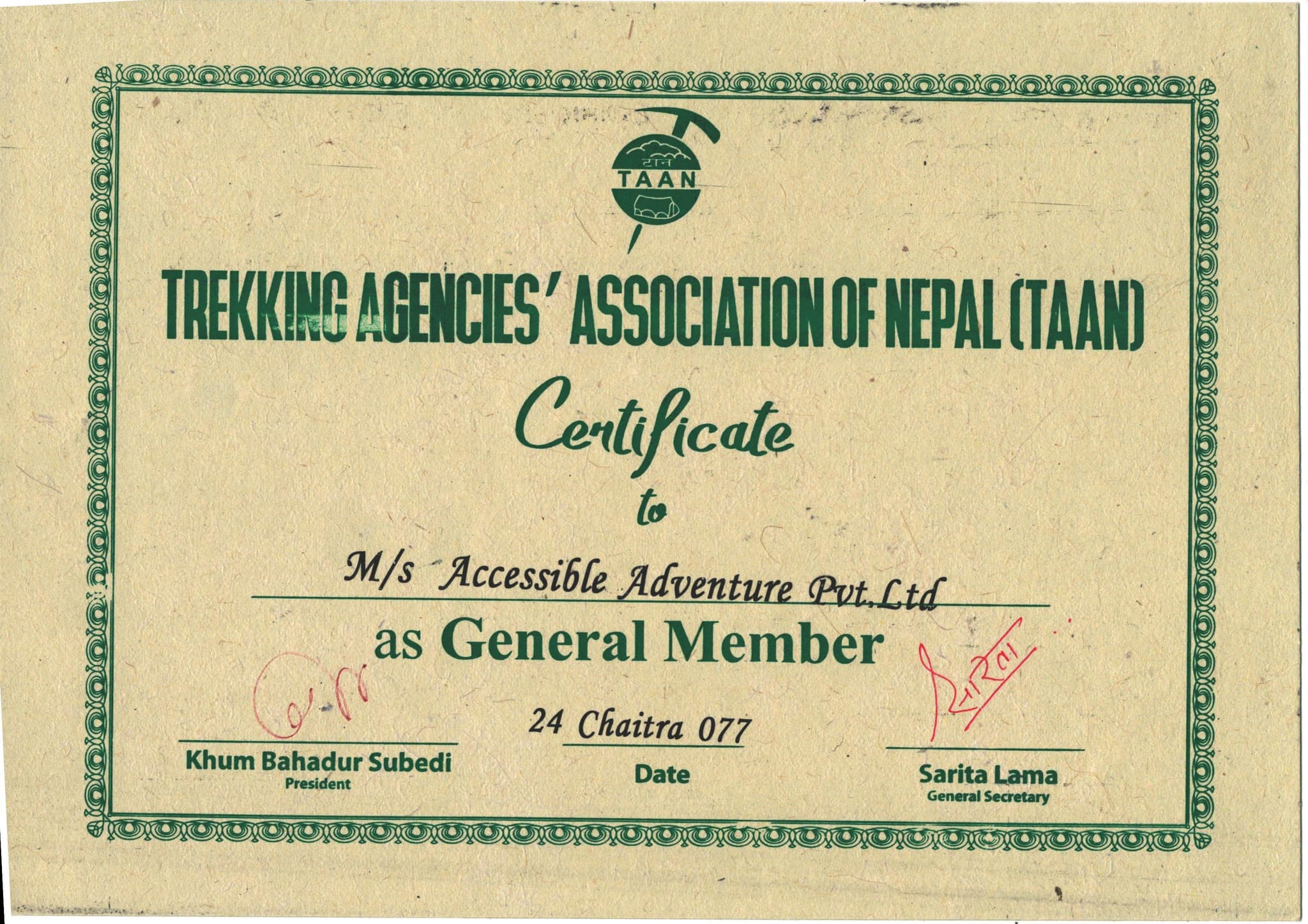 Travel Legal Documents | Policies | AccessibleAdventure | Nepal's Best ...